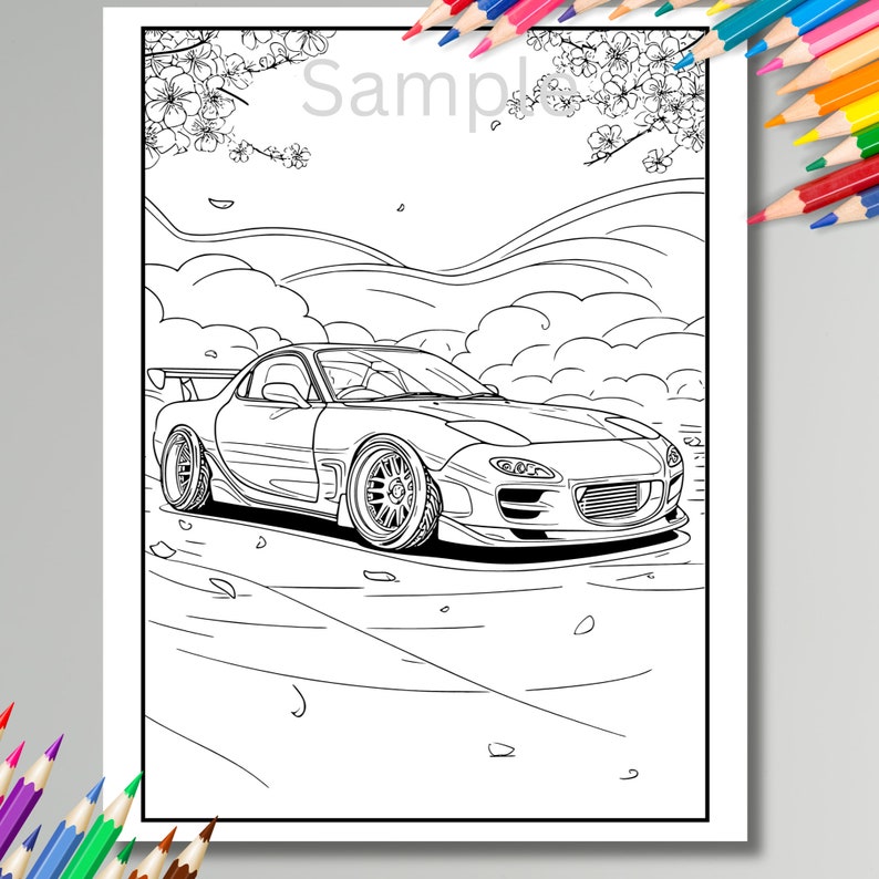 Classic JDM Cars Coloring Book Vol. 2 | 50 Japanese Cars Coloring Pages ...