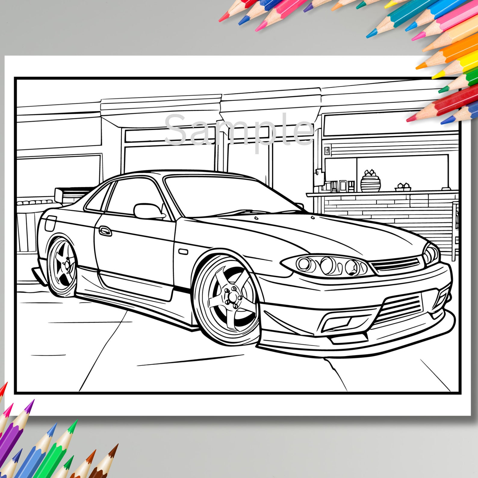 Classic JDM Cars Coloring Book Vol. 2 | 50 Japanese Cars Coloring Pages ...