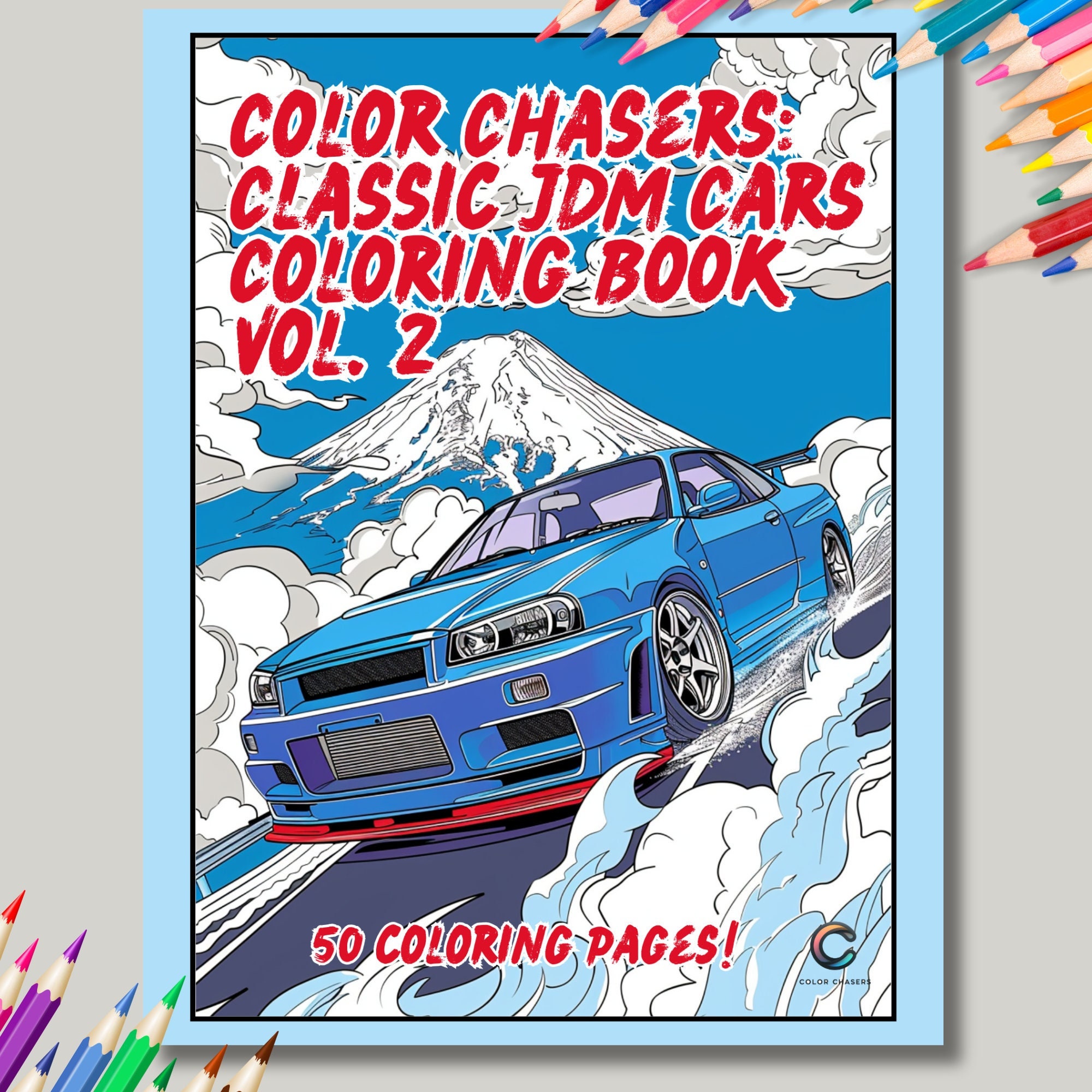 Classic JDM Cars Coloring Book Vol. 2 | 50 Japanese Cars Coloring Pages ...