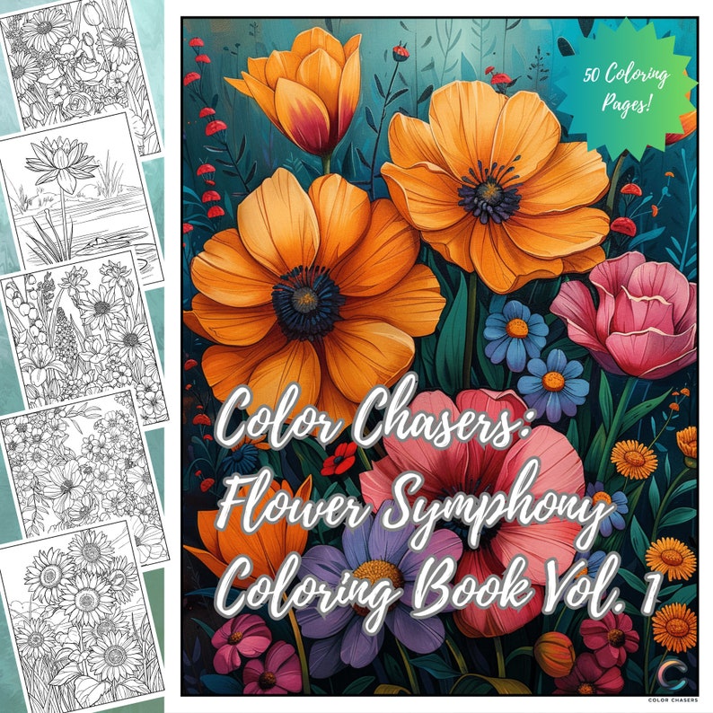 Flower Symphony Coloring Book Vol. 1 50 Exquisite Flower Coloring Pages ...
