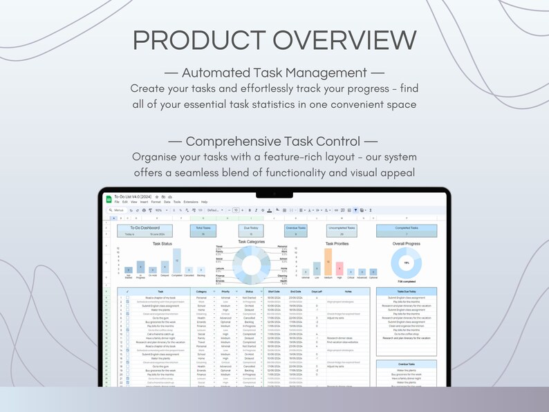 Task Management Spreadsheet Template, Project Tracking Software, to Do ...