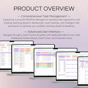 Workflow Project Management Spreadsheet, Google Sheets Kanban Board and Gantt Chart, to Do List ...