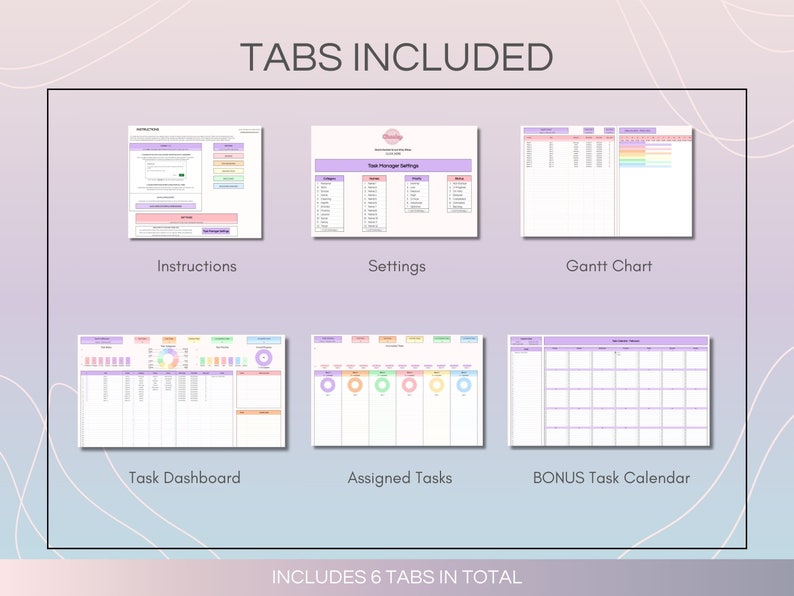 Task Manager Tracker Spreadsheet Template, Google Sheets Gantt Chart, to Do List, Productivity ...