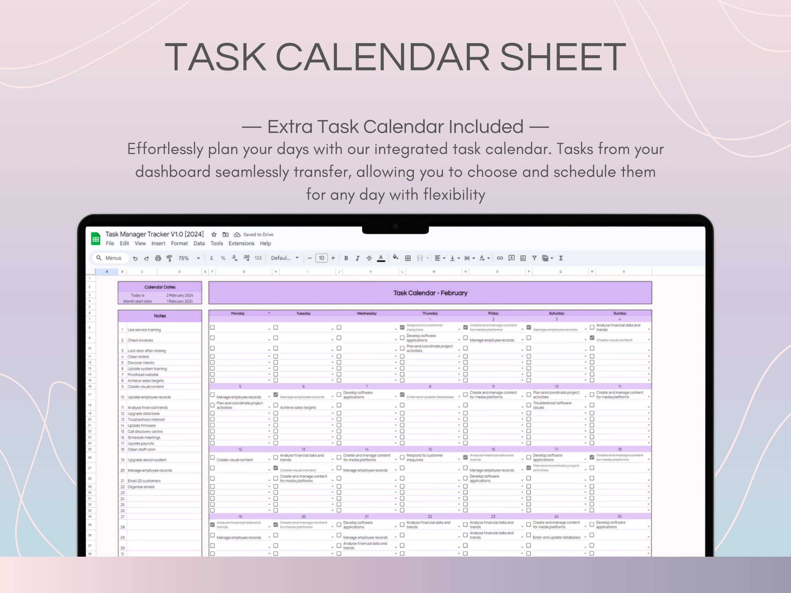 Task Manager Tracker Spreadsheet Template, Google Sheets Gantt Chart ...