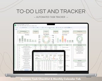 Task Tracker Spreadsheet Template, Task Management Google Sheets, To-do ...