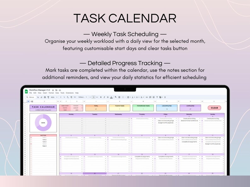 Workflow Task Tracker Spreadsheet, Google Sheets to Do List and ...