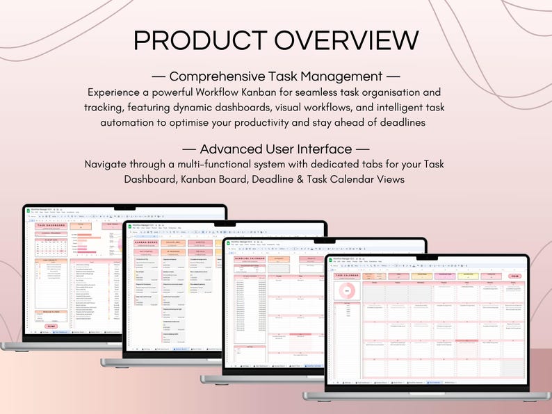 Task Tracker and Kanban Board Spreadsheet, Google Sheets to Do List ...