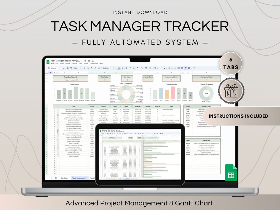 Project Management Spreadsheet Template, Gantt Chart Google Sheets ...