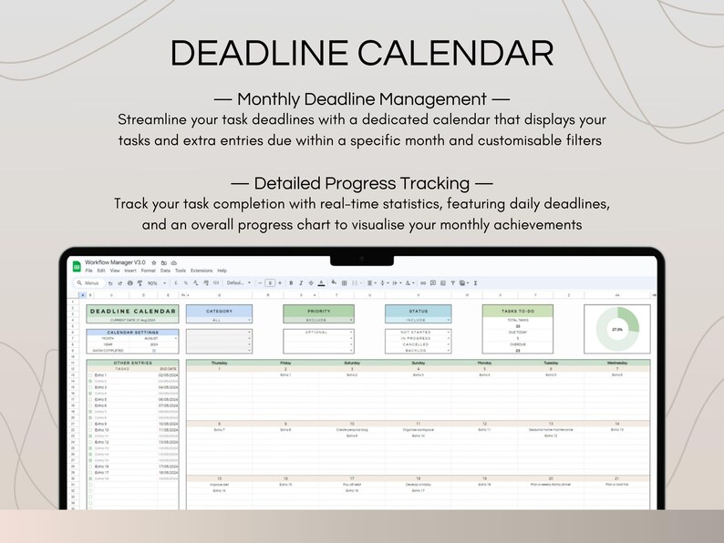 Multi Project Manager and Gantt Chart Planner Spreadsheet, Task Tracker ...