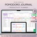 Pomodoro Technique Tracker Spreadsheet, Productivity Task Management ...