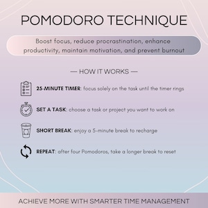 Pomodoro Technique Tracker Spreadsheet, Productivity Task Management ...