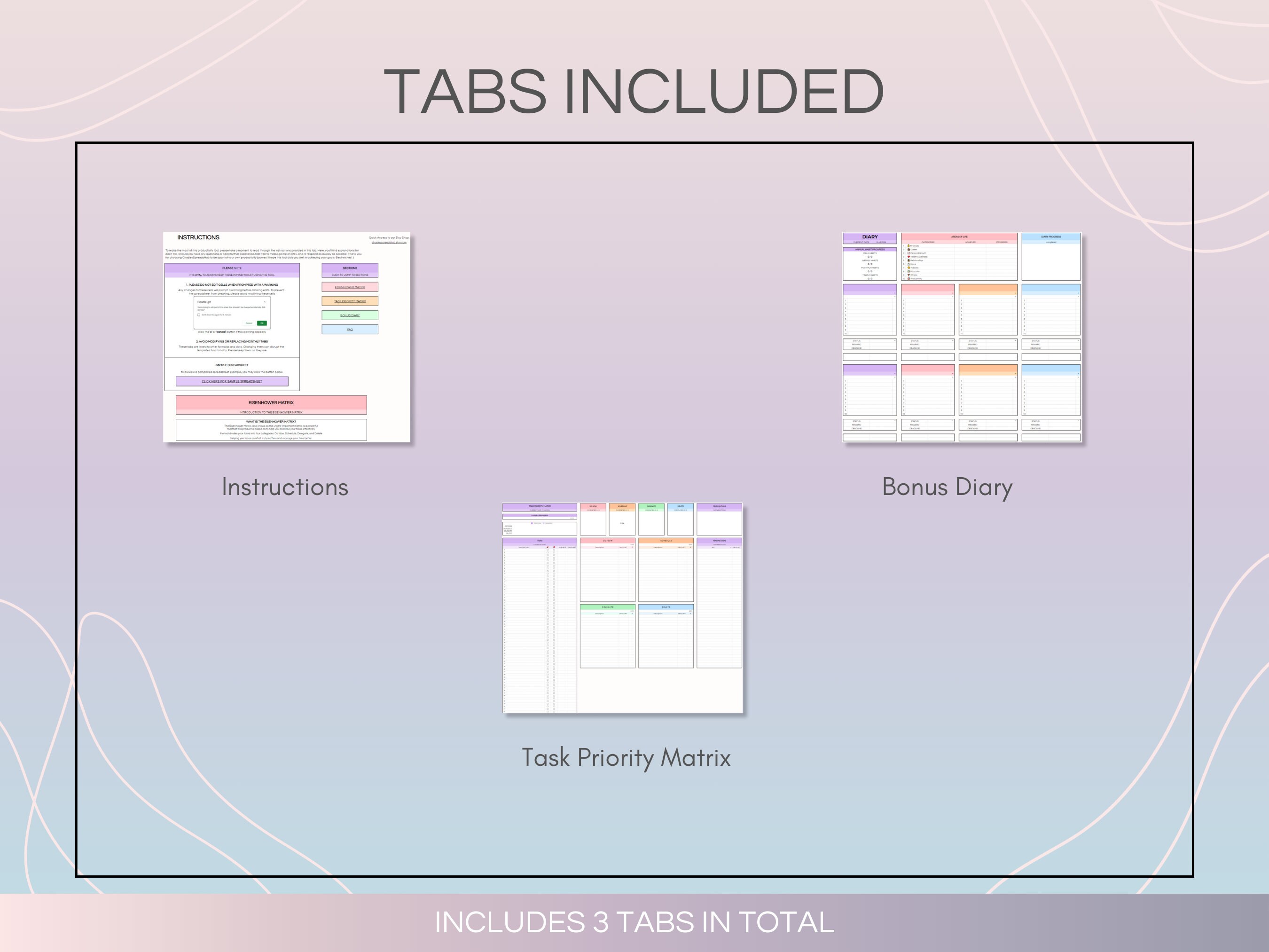 Eisenhower Matrix to Do List, Task Priority Spreadsheet, Decision Maker ...
