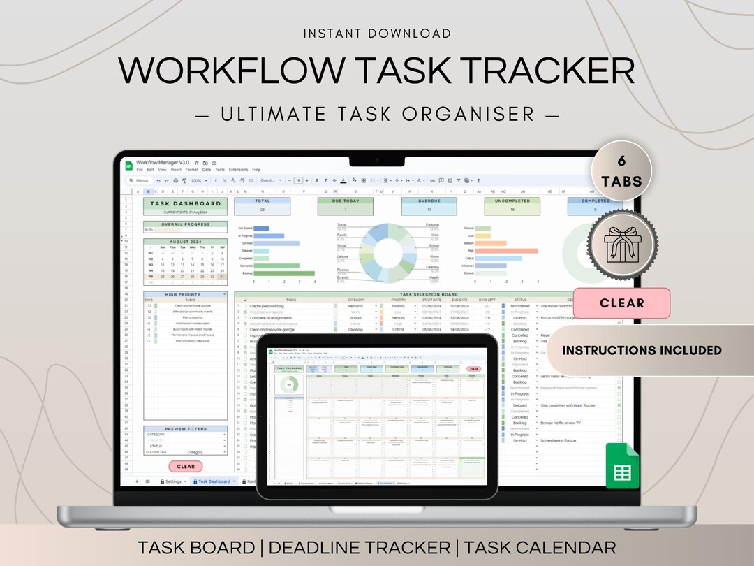 To Do List and Task Tracker Spreadsheet Template, Multi Project Manager ...