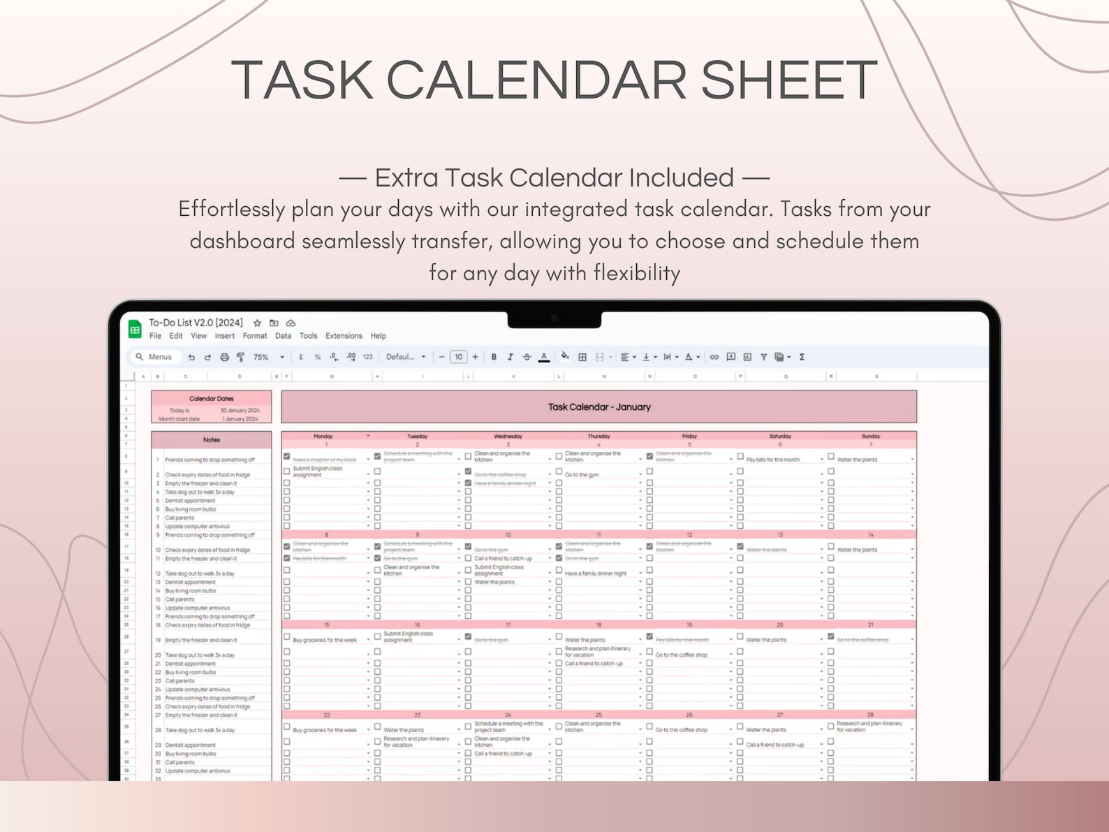 Task Tracker Spreadsheet Template, Household Planner Google Sheets ...