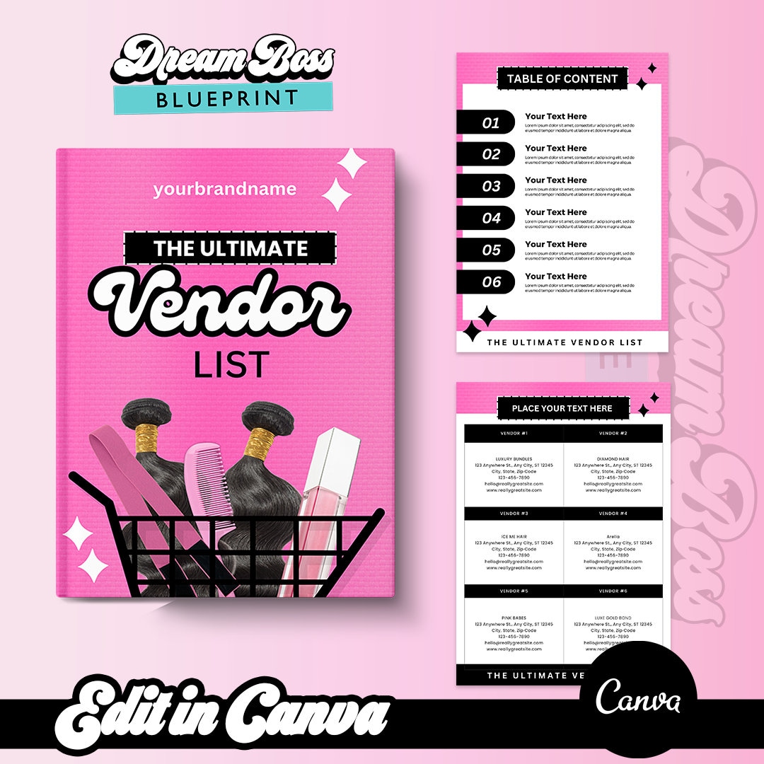 The Ultimate Vendor List, Vendors List Design, DIY Vendor List Template, Vendor List E-book ...