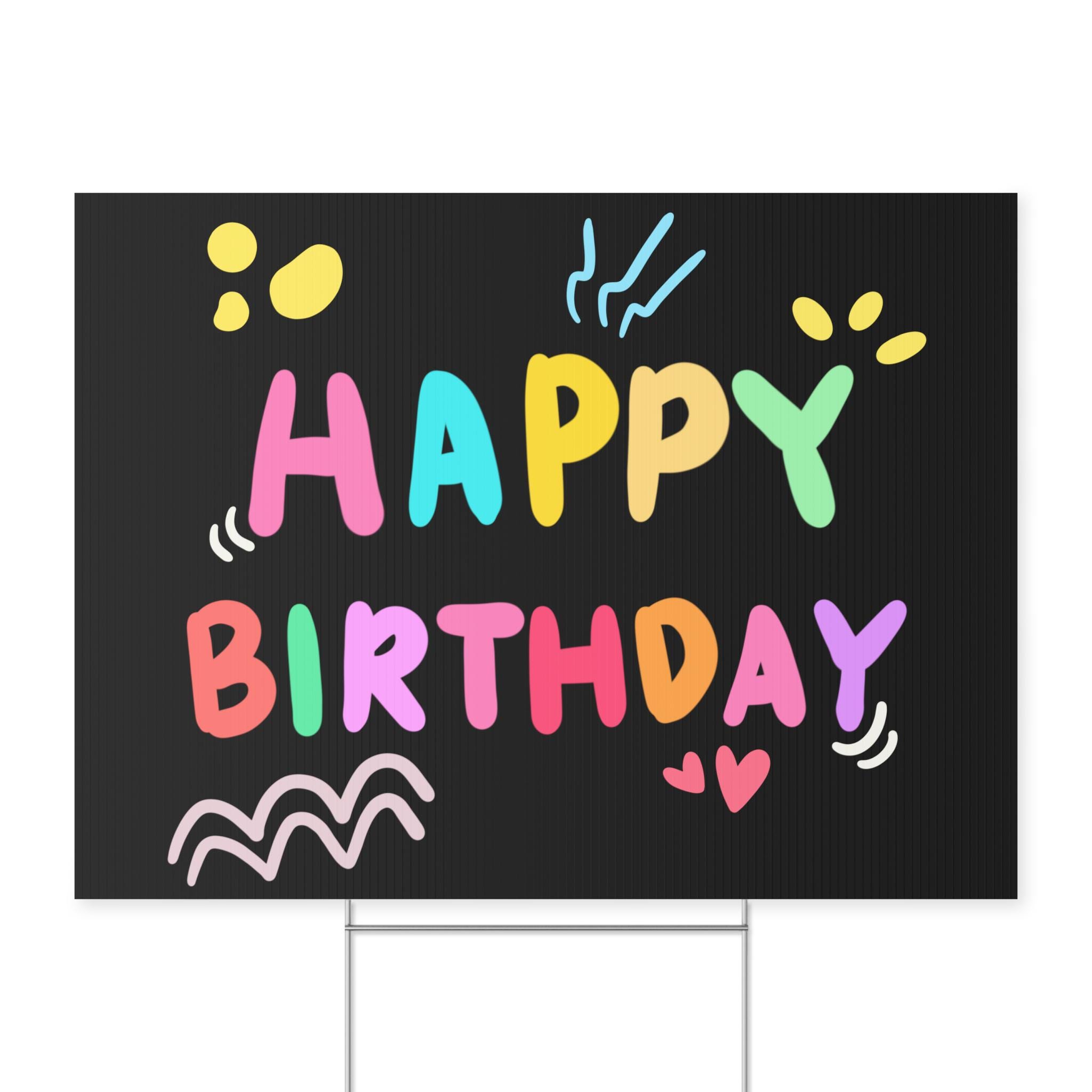 Happy Birthday Yard Signs 24 Inch Big Letters 12th 14 TH 10 Year Old ...