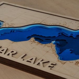 Clear Lake Iowa Laser Cut Wooden Map - Etsy
