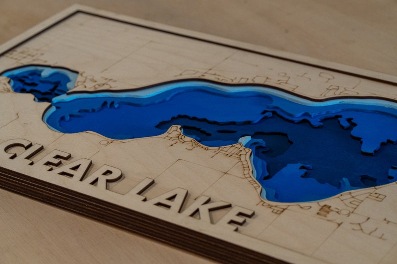 Clear Lake Iowa Laser Cut Wooden Map - Etsy