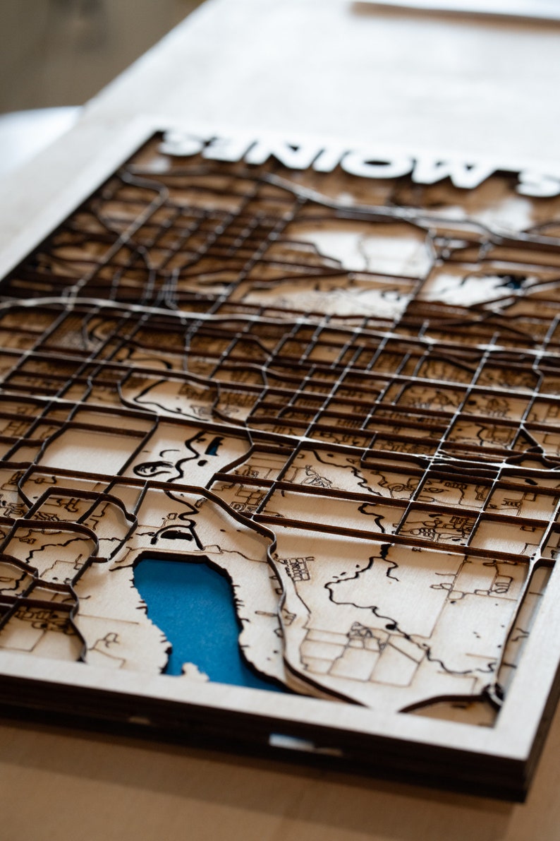 Des Moines Iowa Laser Cut Wooden Map - Etsy Australia