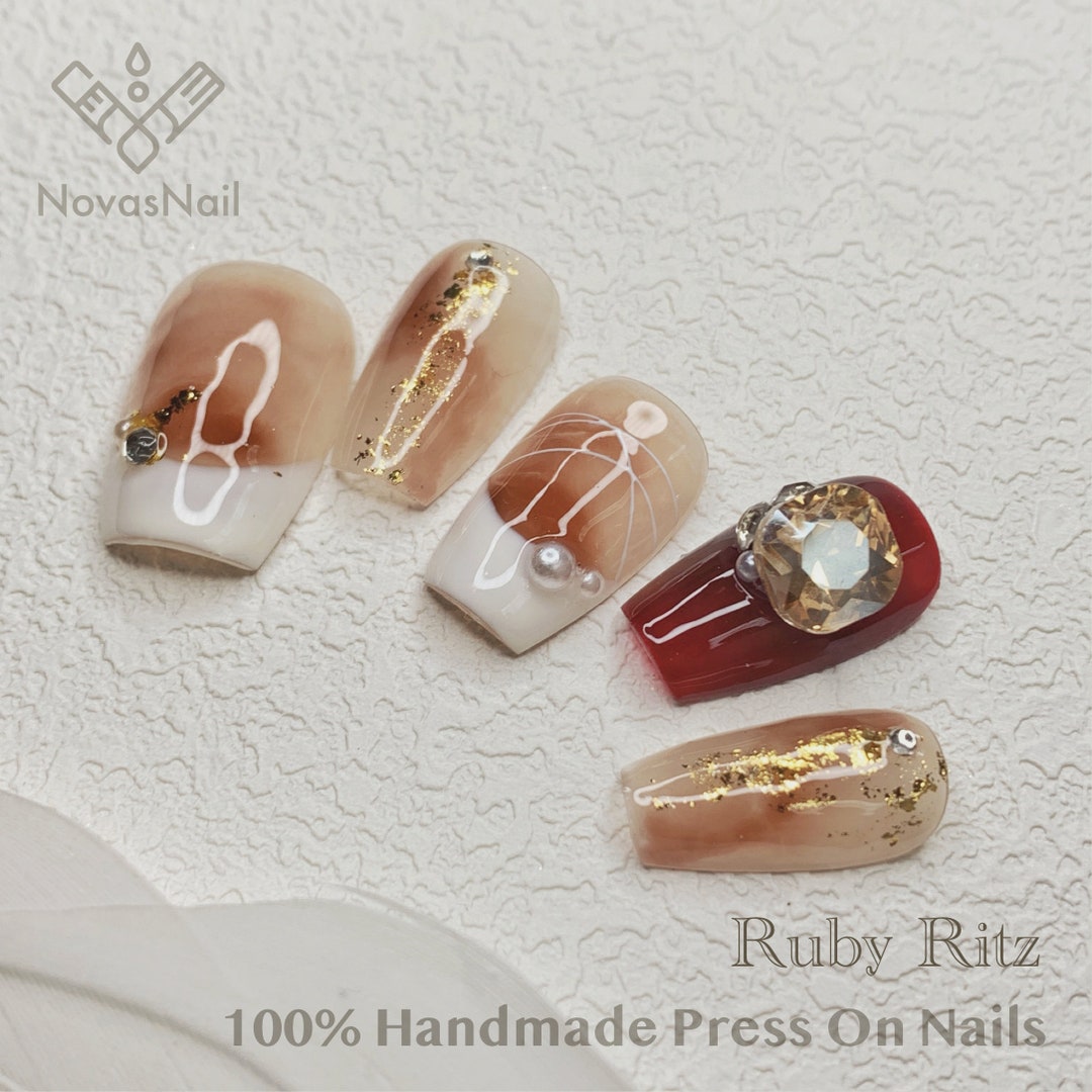 Ruby Ritz Press-on Nails - Sfumato Process, French Tip, Reusable ...
