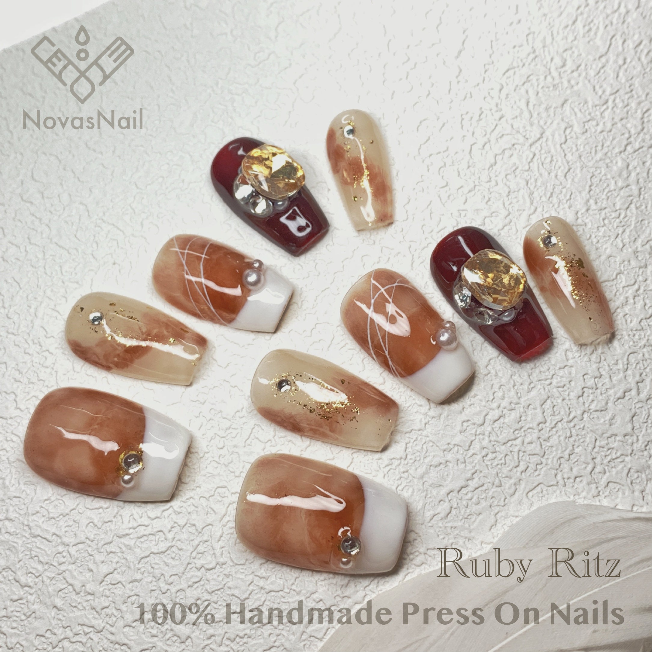 Ruby Ritz Press-on Nails - Sfumato Process, French Tip, Reusable ...