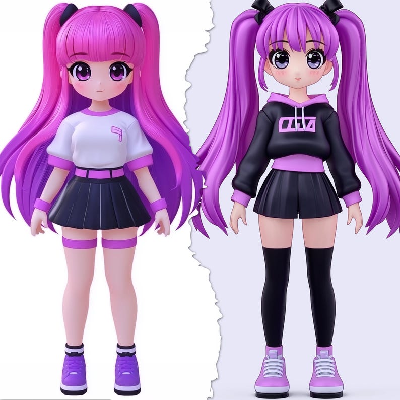 Custom High Quality 3D Vtuber Model, 3D Vtuber Character, 3D Vtuber for ...