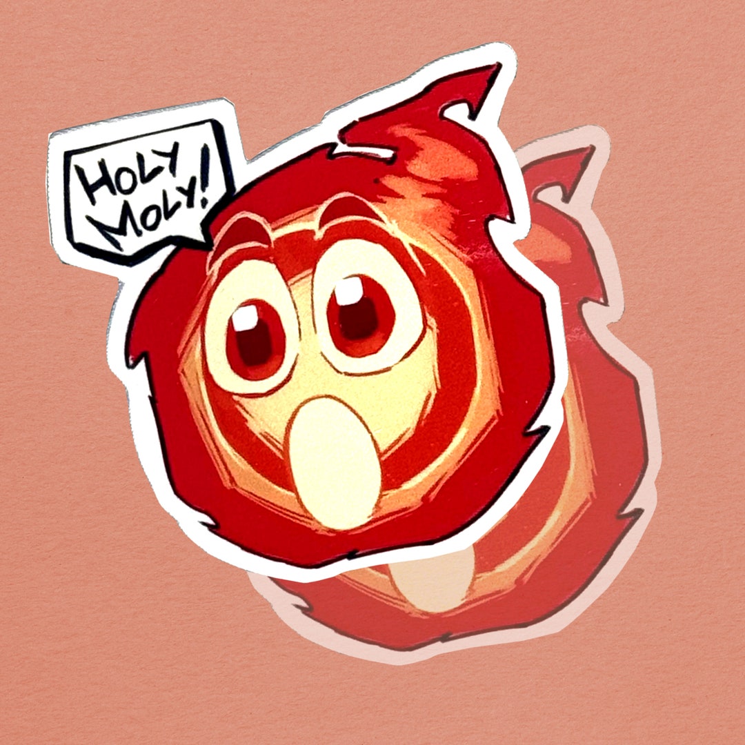Holy Moly Fireball Emoji Sticker MEDIUM x2 - Etsy