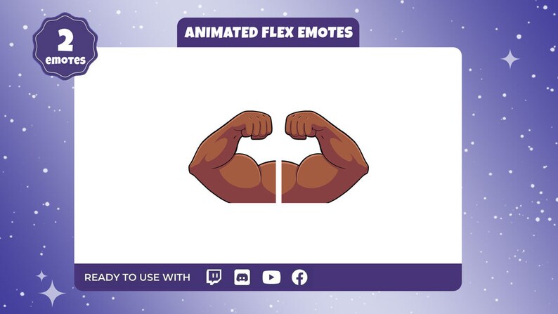 Animated Flex Emote (black) - Animated Emote - Static Emote - Twitch ...