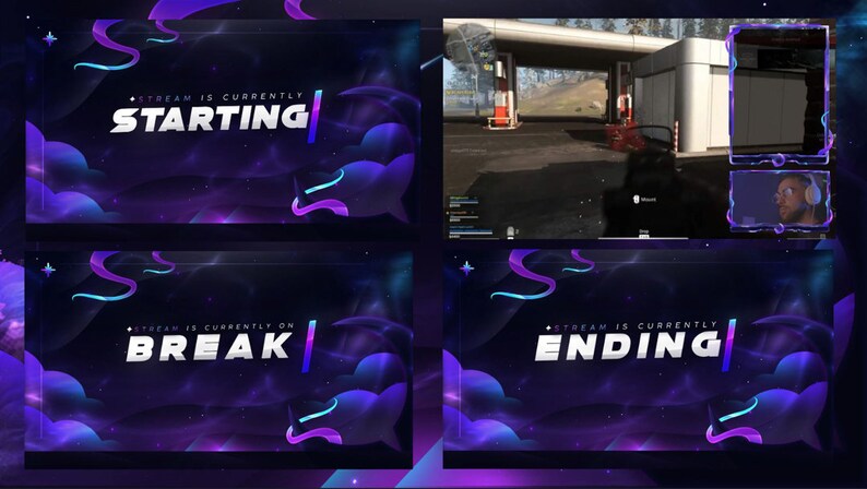 Animated Starry Night Overlay for Twitch, Youtube | Cloudy Night Sky, Celestial, Moon, Lofi ...