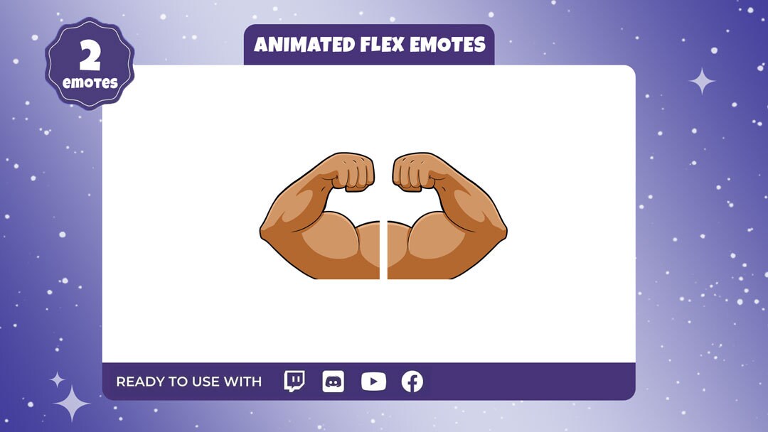 Animated Flex Emote (brown) - Animated Emote - Static Emote - Twitch ...