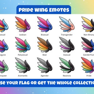 LGBTQ Pride Wing Emotes Animated Emotes for Twitch, Discord, Kick ...