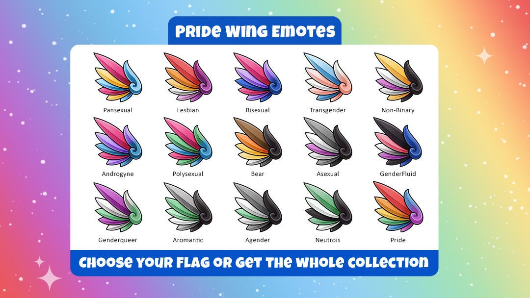 LGBTQ Pride Wing Emotes Animated Emotes for Twitch, Discord, Kick ...