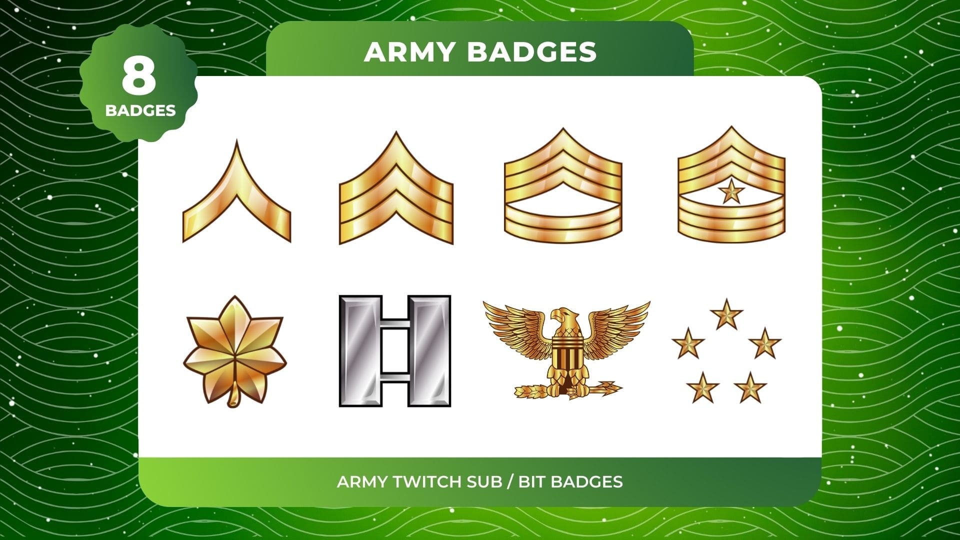 Military Twitch Badges - Twitch Sub Badges - Bit Badge - Army Military ...