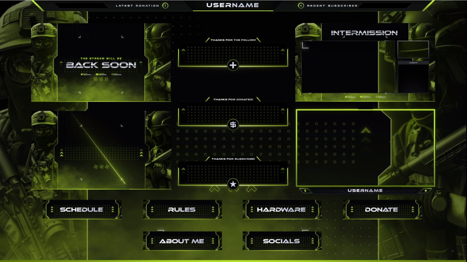 Animated Tactical Warfare Overlay for Twitch, Youtube | COD MW Overlay ...