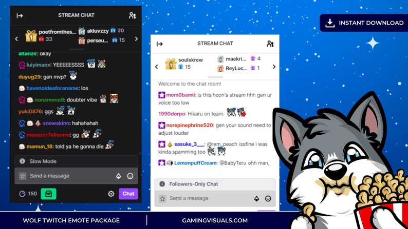 Wolf Emotes 12-pack - Cute Chibi Emotes - Kawaii Emotes - Twitch Emotes ...