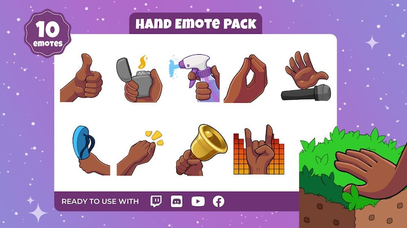 Animated Hand Emotes (black) - Animated Emote - Gesture Emotes - Twitch ...