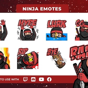 Ninja Emotes 8-pack Shinobi Emotes Cute Chibi Emotes Anime Emotes ...