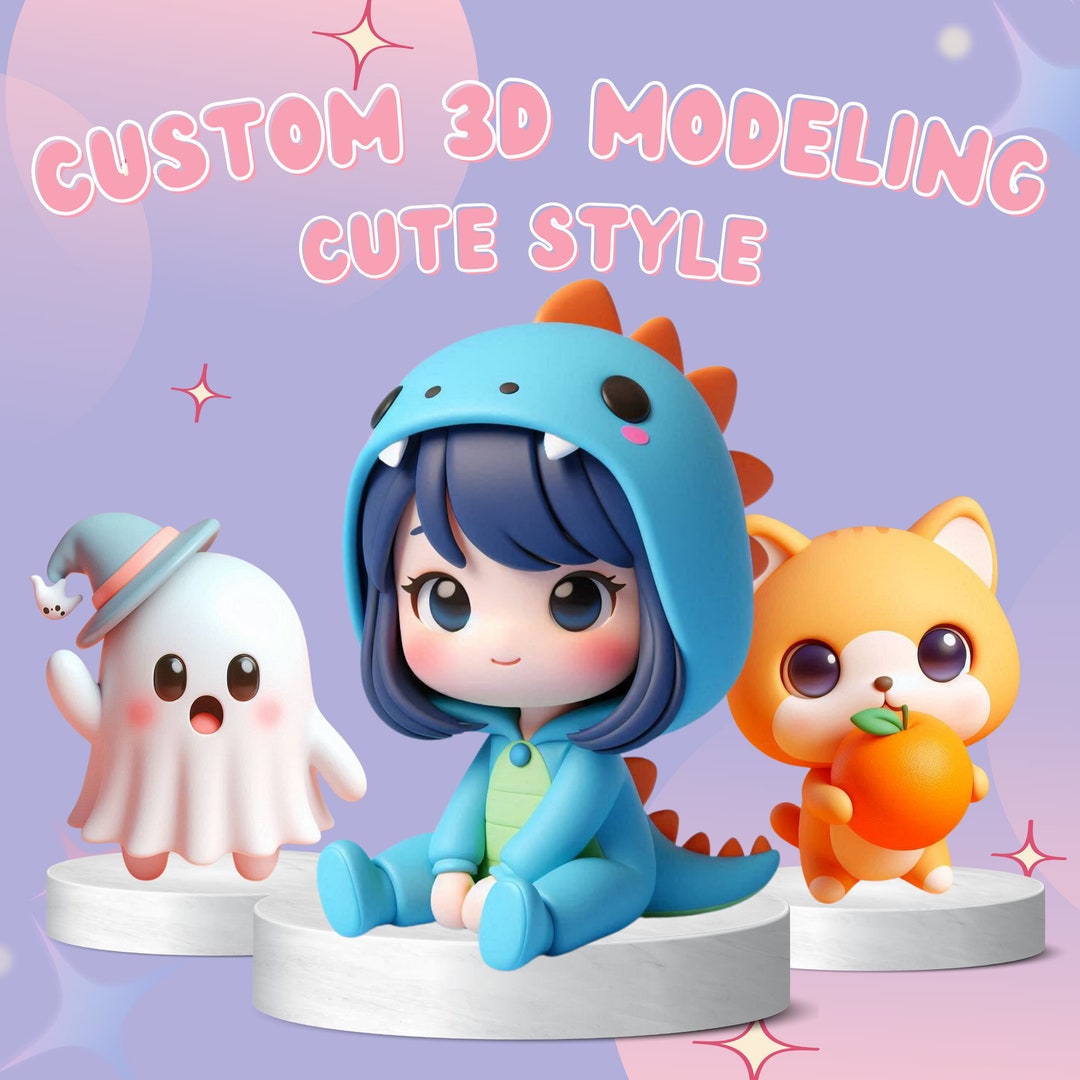 Custom High Quality Cute 3D Model,3d Chibi Animal, 3D Cartoon Art, 3D ...