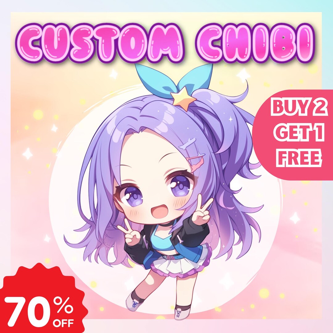 CUSTOM CHIBI CHARACTER, Chibi Anime Style, Custom Chibi Commission ...
