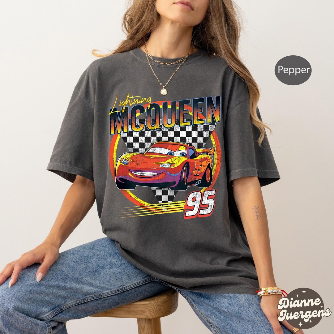 Retro Lightning Mcqueen 95 Checkerboard Shirt, Lightning Mcqueen 95 ...