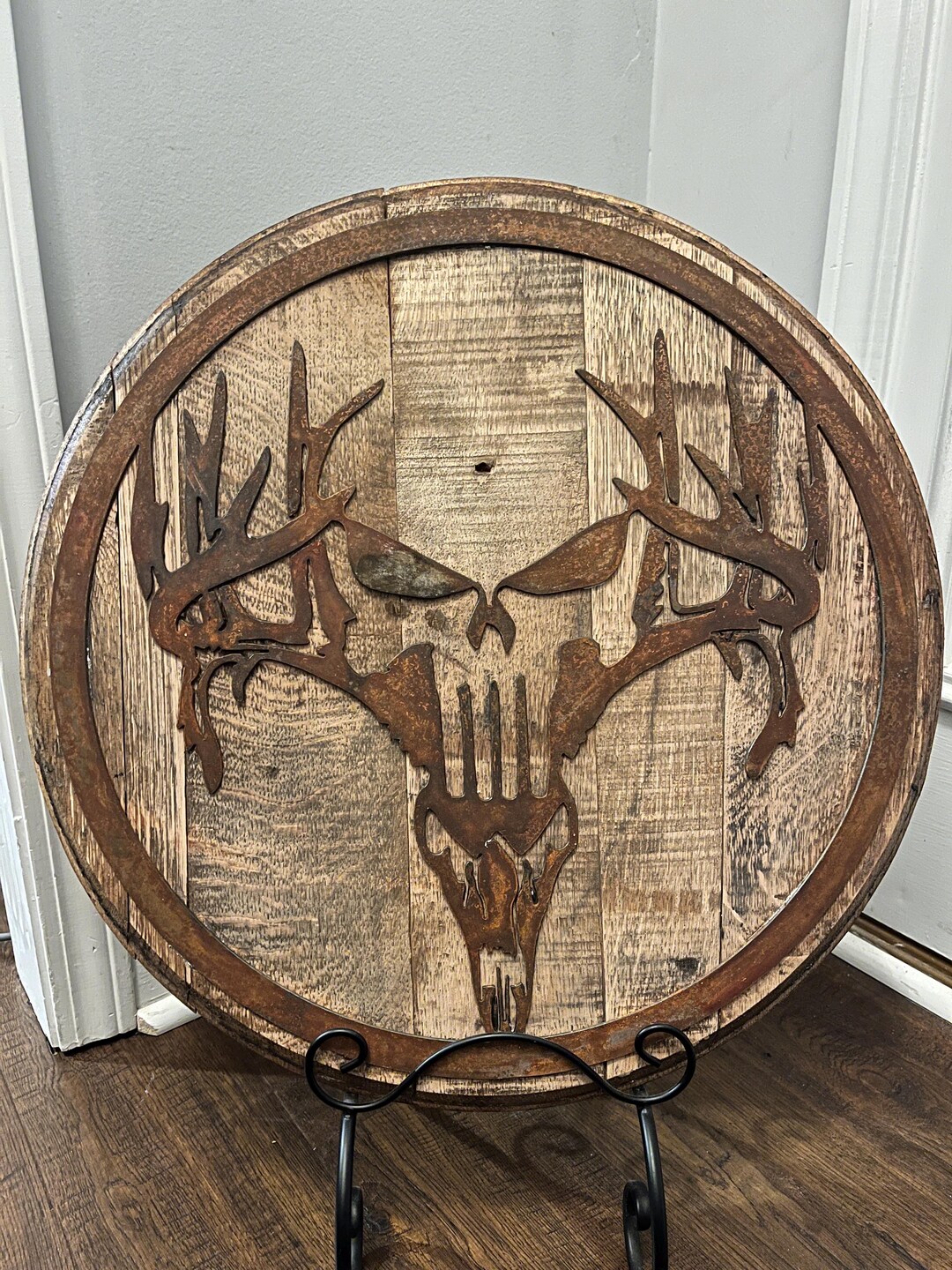 21 Buffalo Trace Oak Barrel Head With Metal Logo Attached. Glued Head ...
