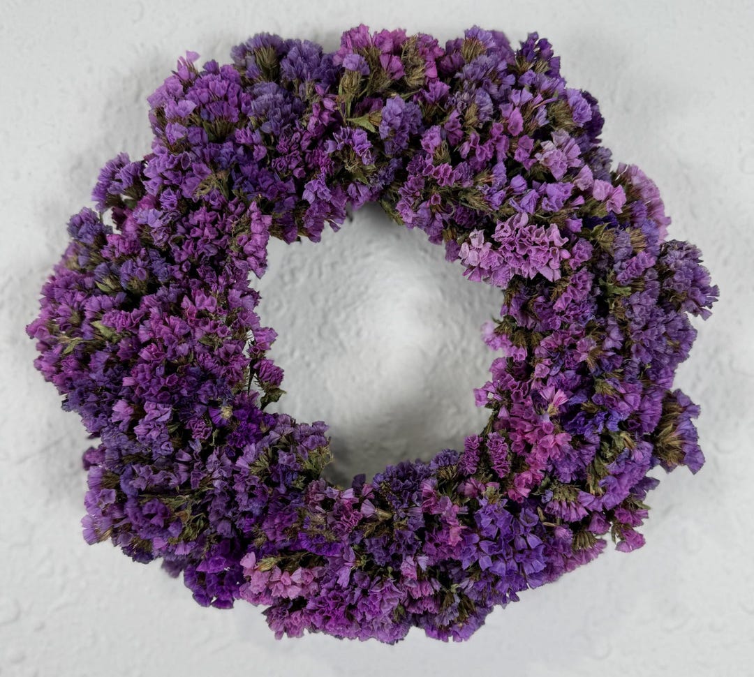 Dried Flower Wreath Purple Statice Various Sizes - Etsy