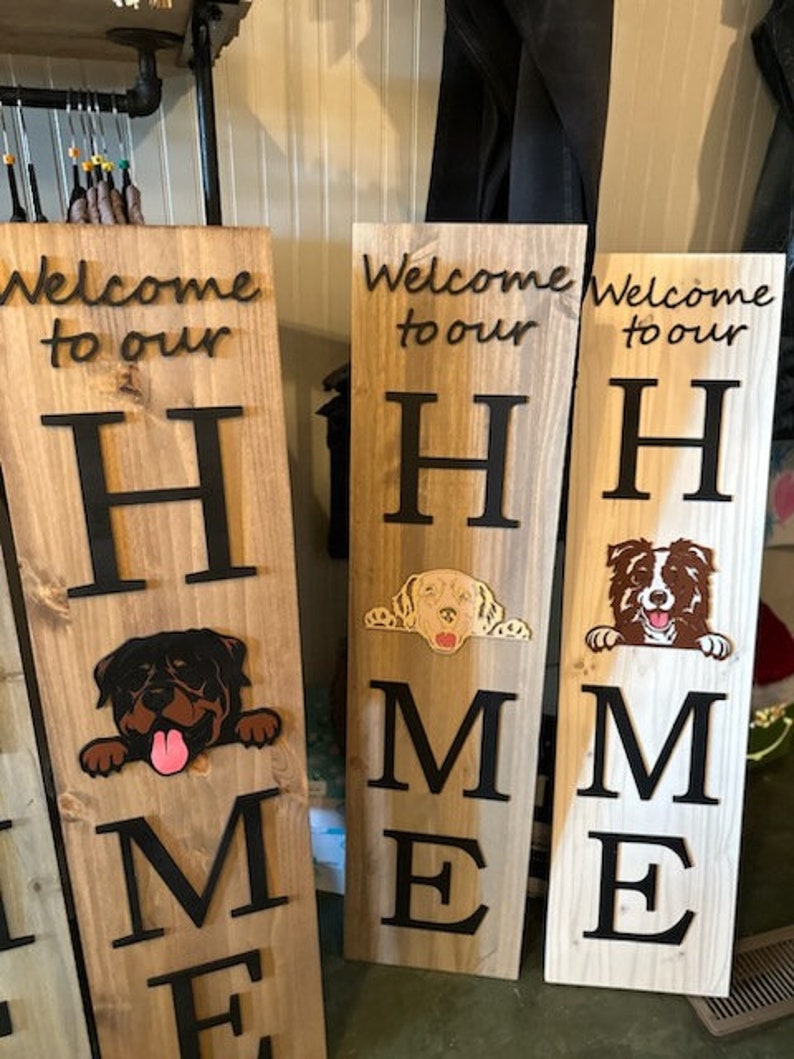 Personalized Dog Welcome Sign or Porch Leaner - Etsy