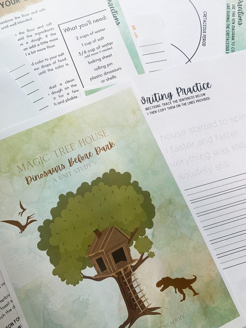 Magic Tree House: Dinosaurs Before Dark Unit Study Primary Grades - Etsy