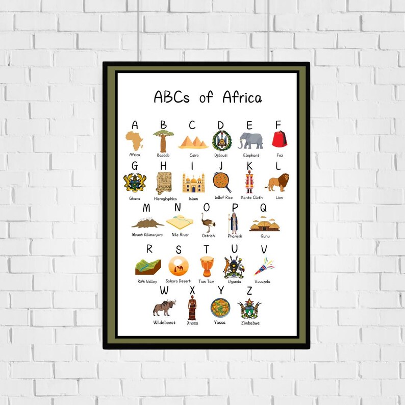Abcs of Africa Poster Printable Classroom and Nursery Decor - Etsy