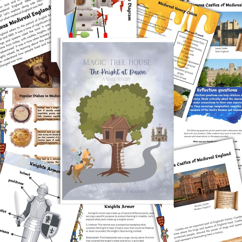 Magic Tree House: Knight at Dawn Unit Study - Primary Grades - Etsy