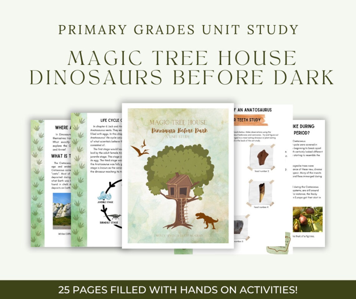 Magic Tree House: Dinosaurs Before Dark Unit Study - Primary Grades - Etsy
