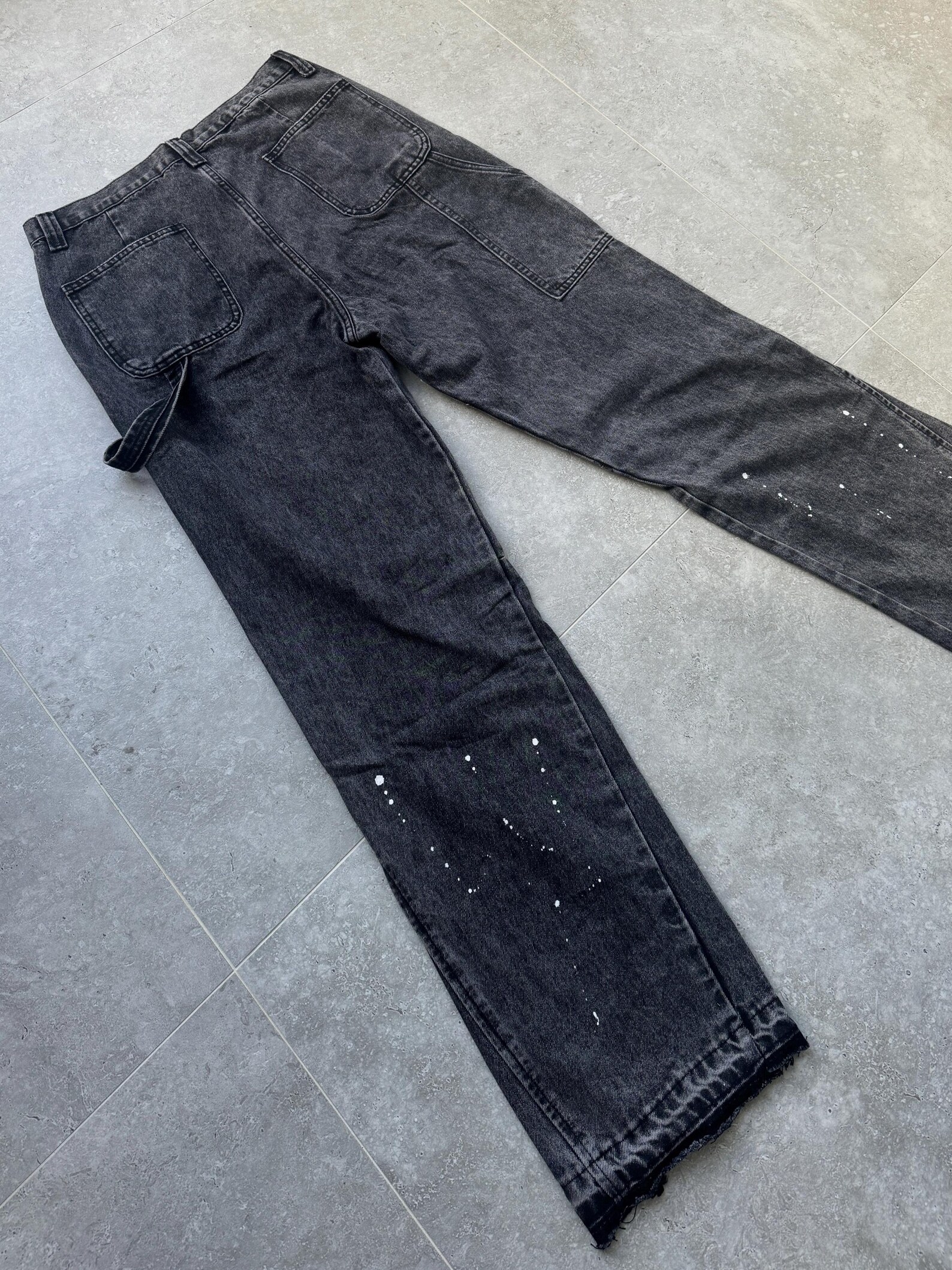Black Mens Flare Paint Drip Streetstyle Vintage Style DEPT Jeans - Etsy