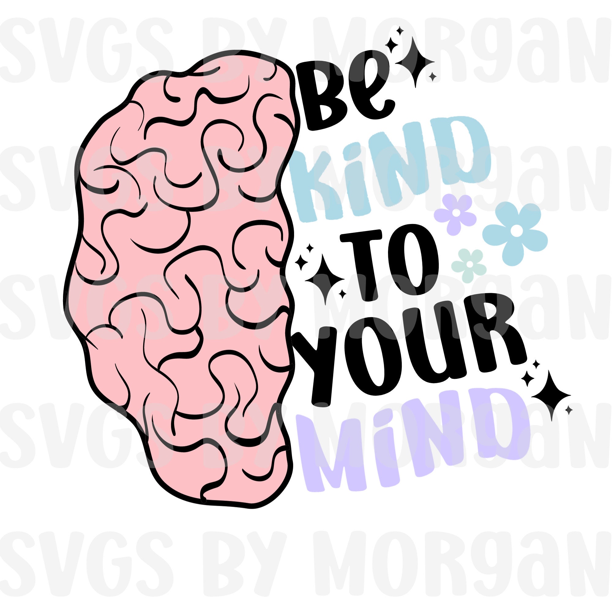 Be Kind to Your Mind SVG, PNG, and JPG Bundle for Gifts, Stickers, Cups ...