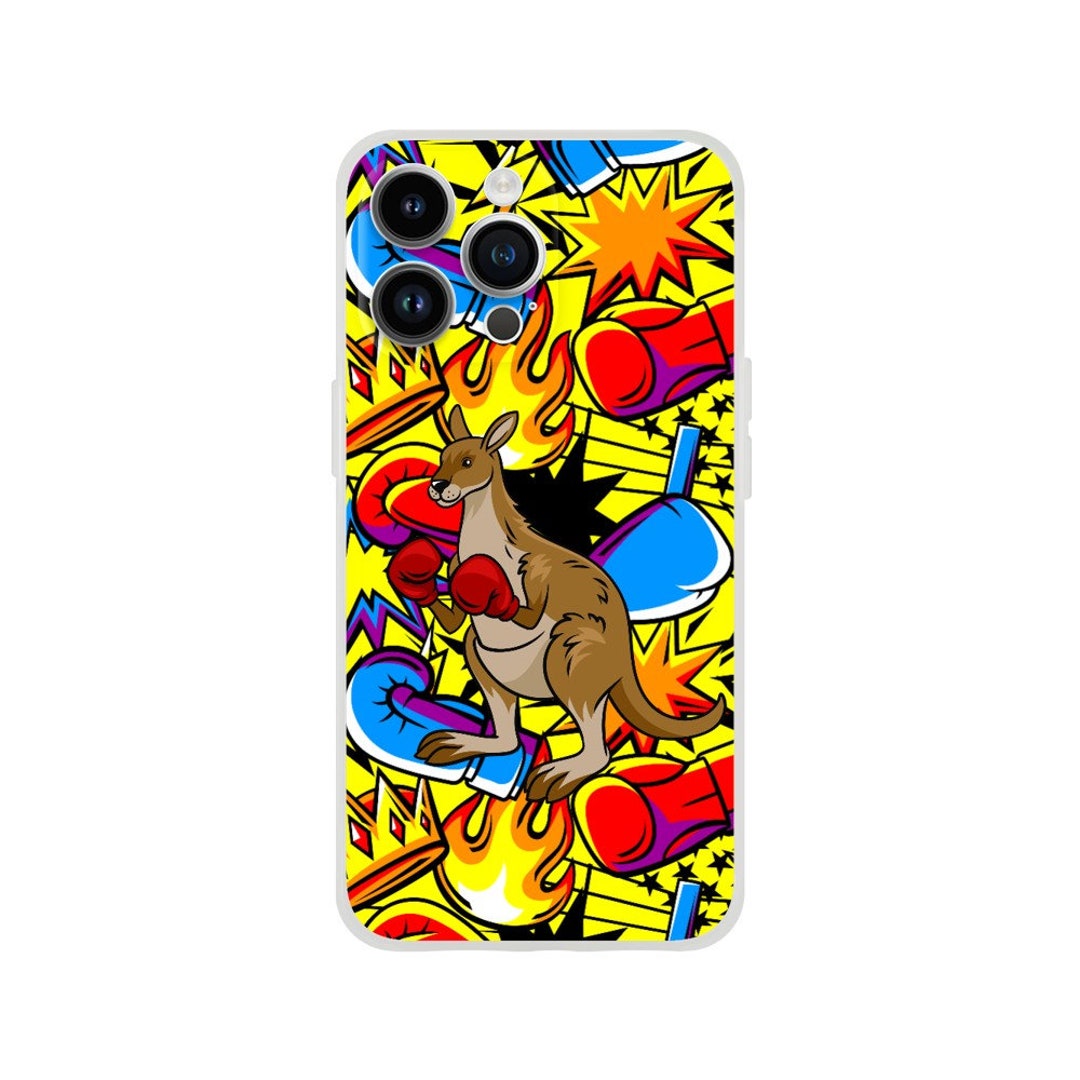 Premium Boxing Kangaroo Flexi Case 2024 Design iPhone 14, 13, 12, 11, X ...